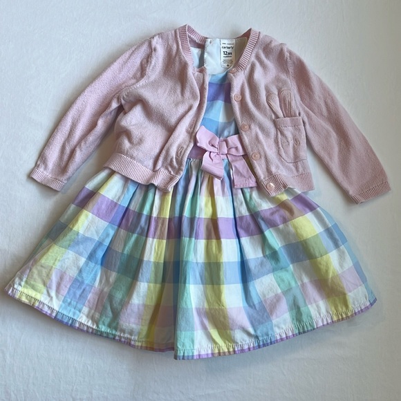 Carter's | Dresses | Pastel Carters Baby Girl Easter Dress And Cardigan ...